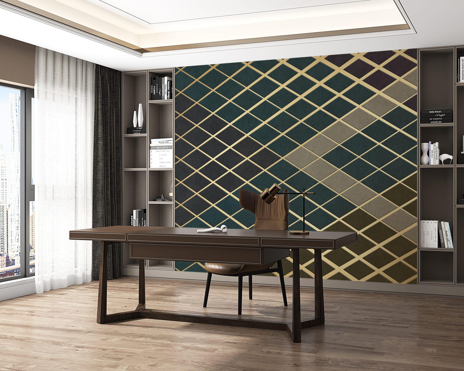 Elegant Geometric Diamond Pattern Wallpaper - Etsy