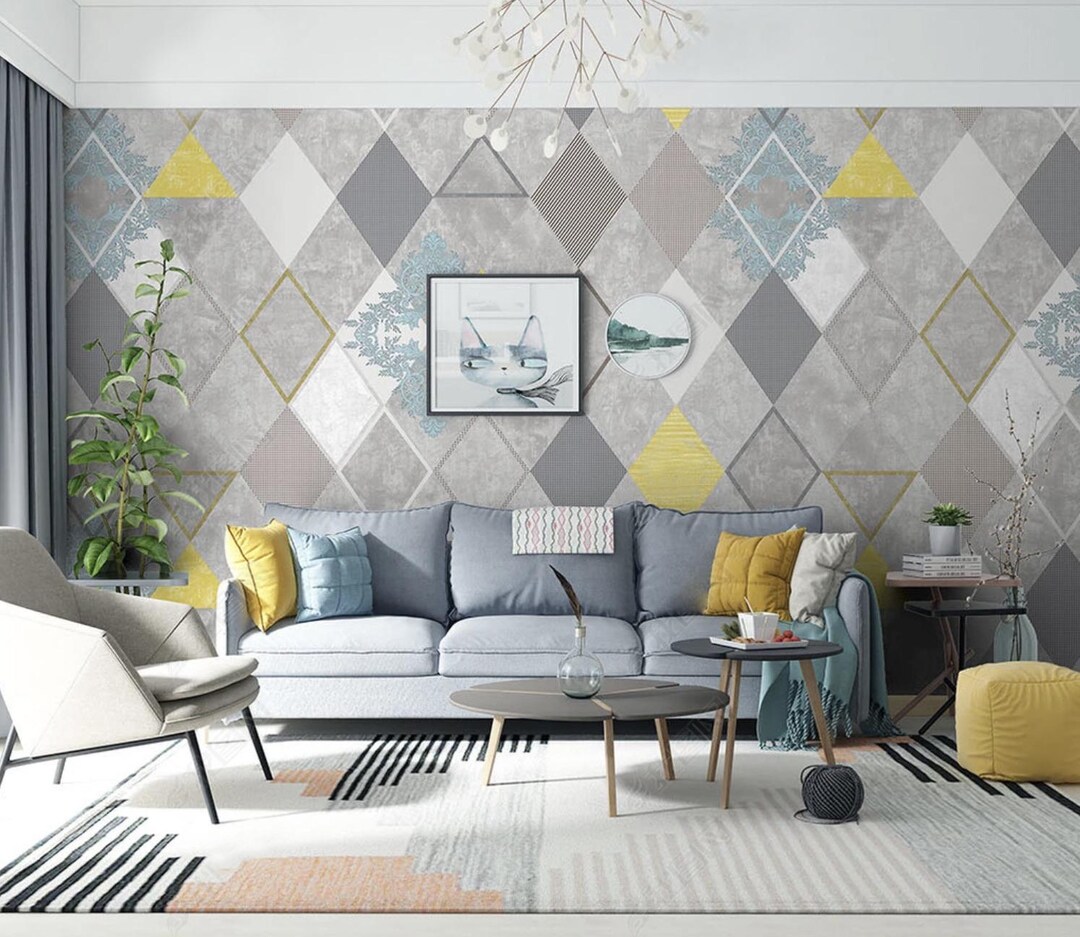 Modern Geometric Pattern Wallpaper - Etsy