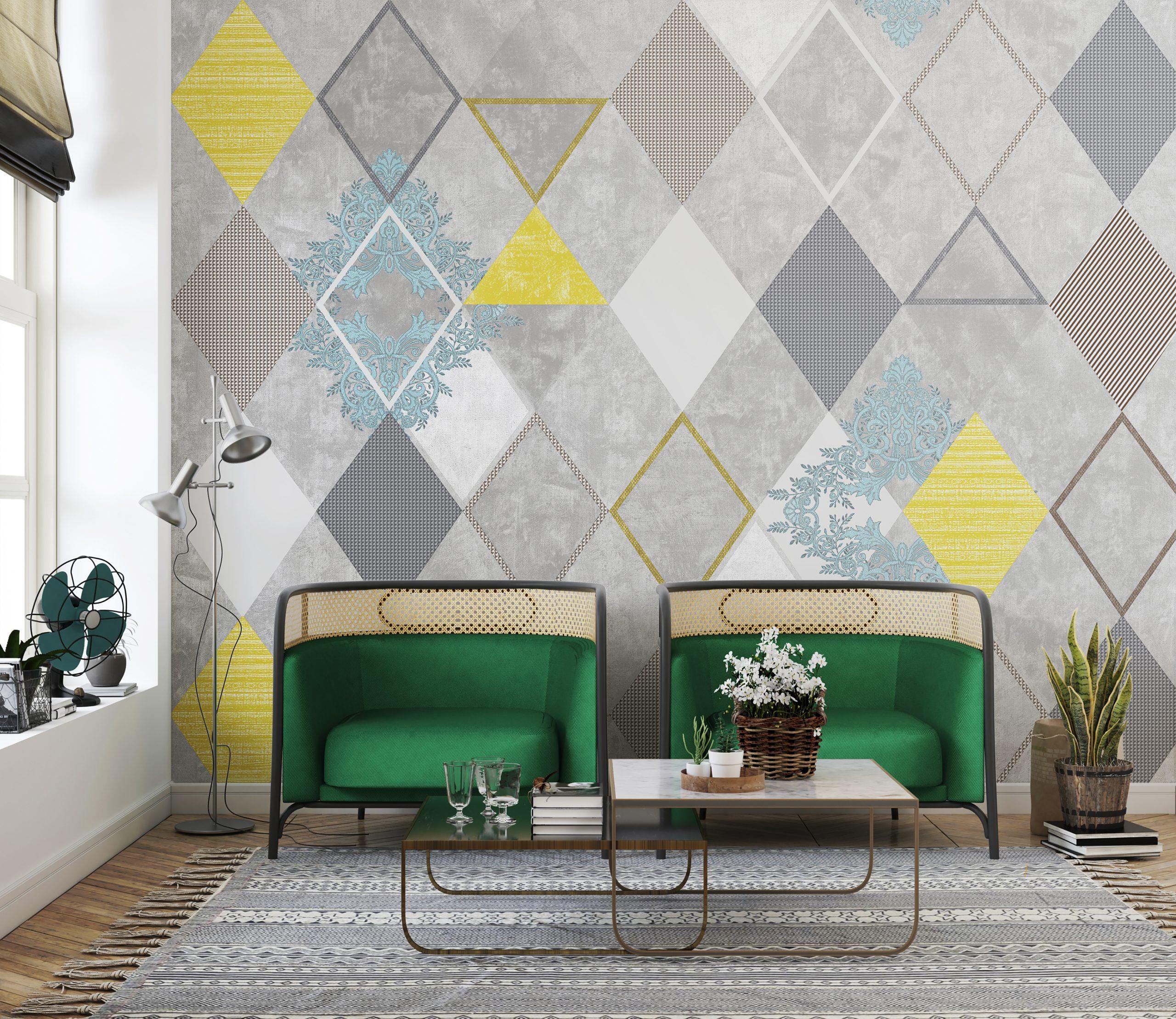 Modern Geometric Pattern Wallpaper - Etsy