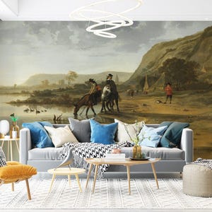 Vintage Landscape Mural Wallpaper - Classic Art Wall Decor - Etsy