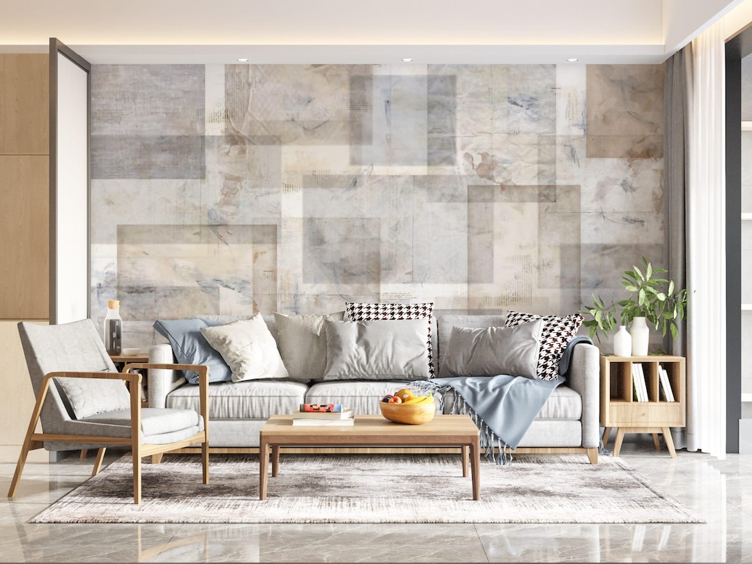 Modern Abstract Geometric Wallpaper - Etsy