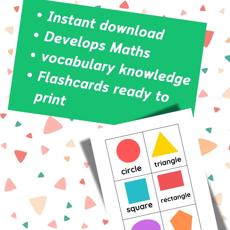 2D Shapes Flashcards - Etsy