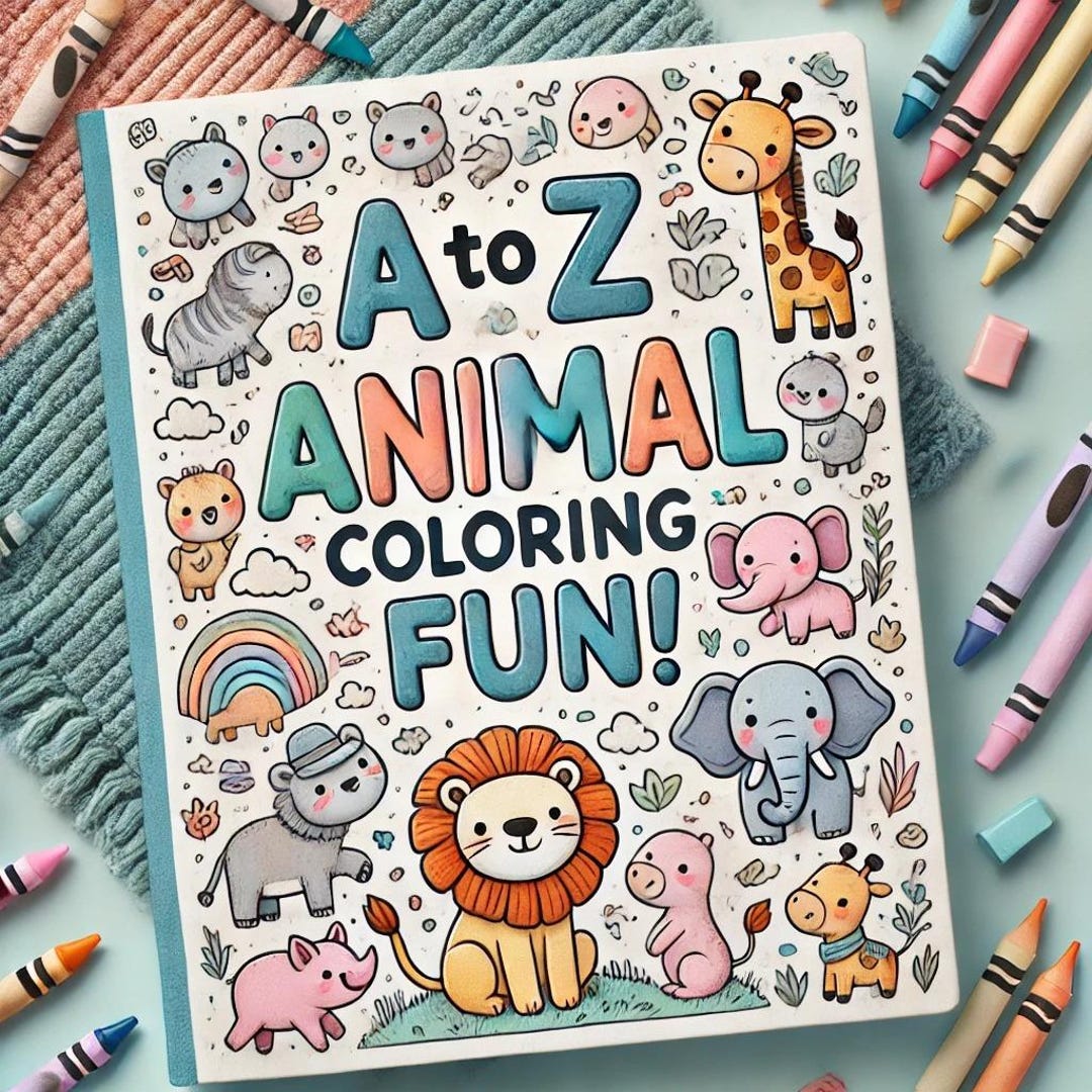 Alphabet Animal Coloring Book - Etsy