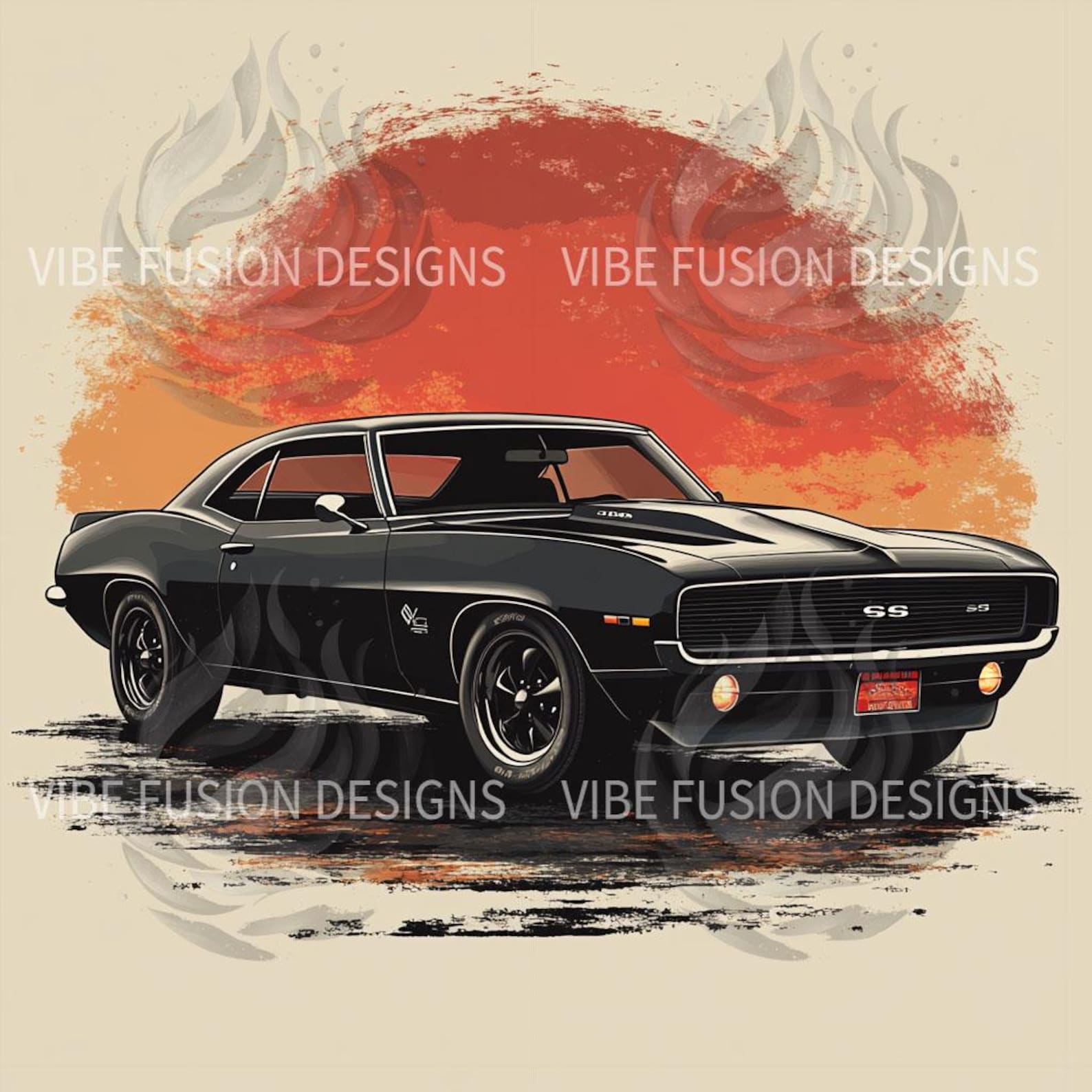 Muscle Car Illustrations Art, T-shirt Design Bundle (PNG Files) - Etsy