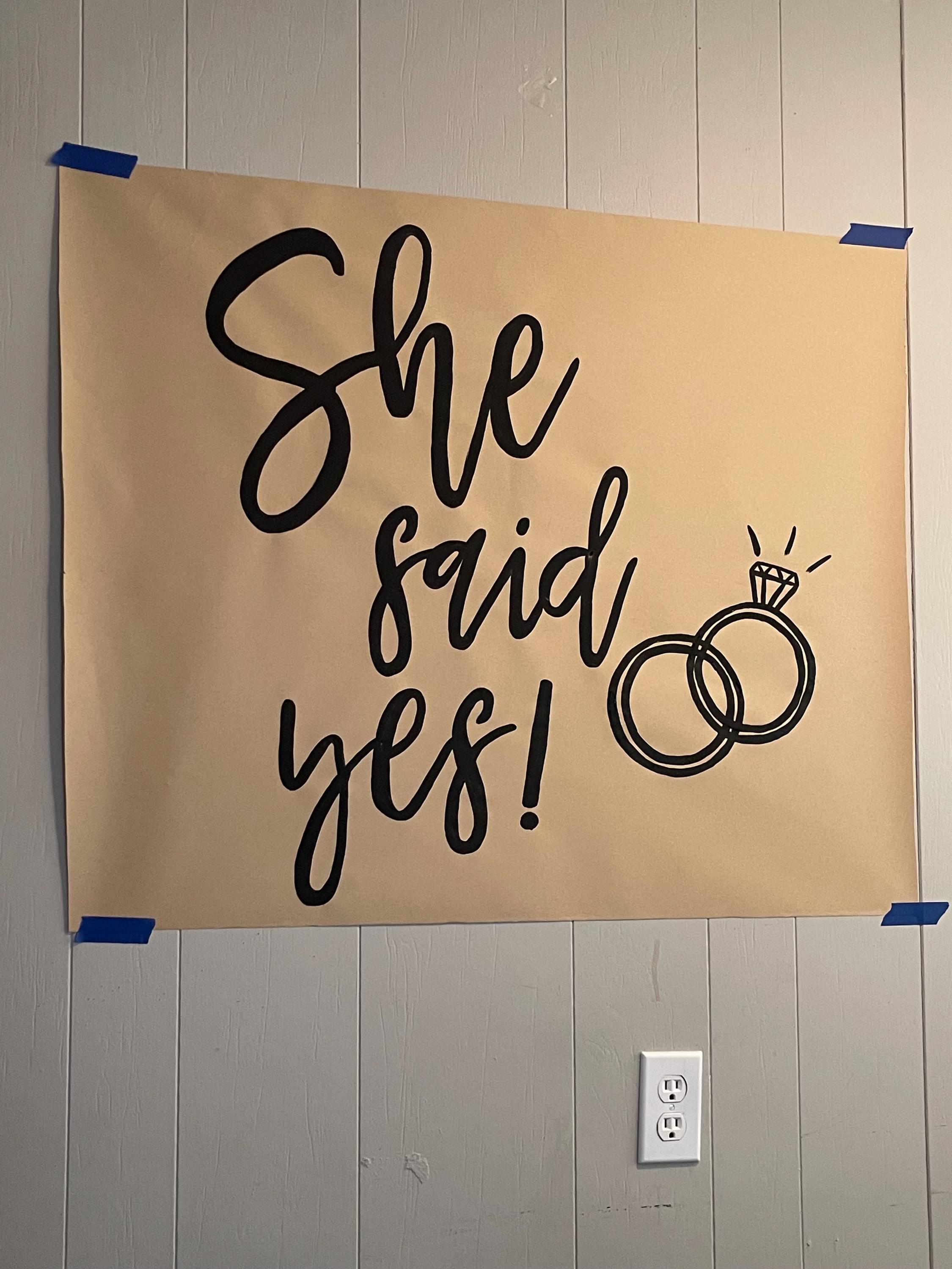 She Said Yes Banner - Etsy