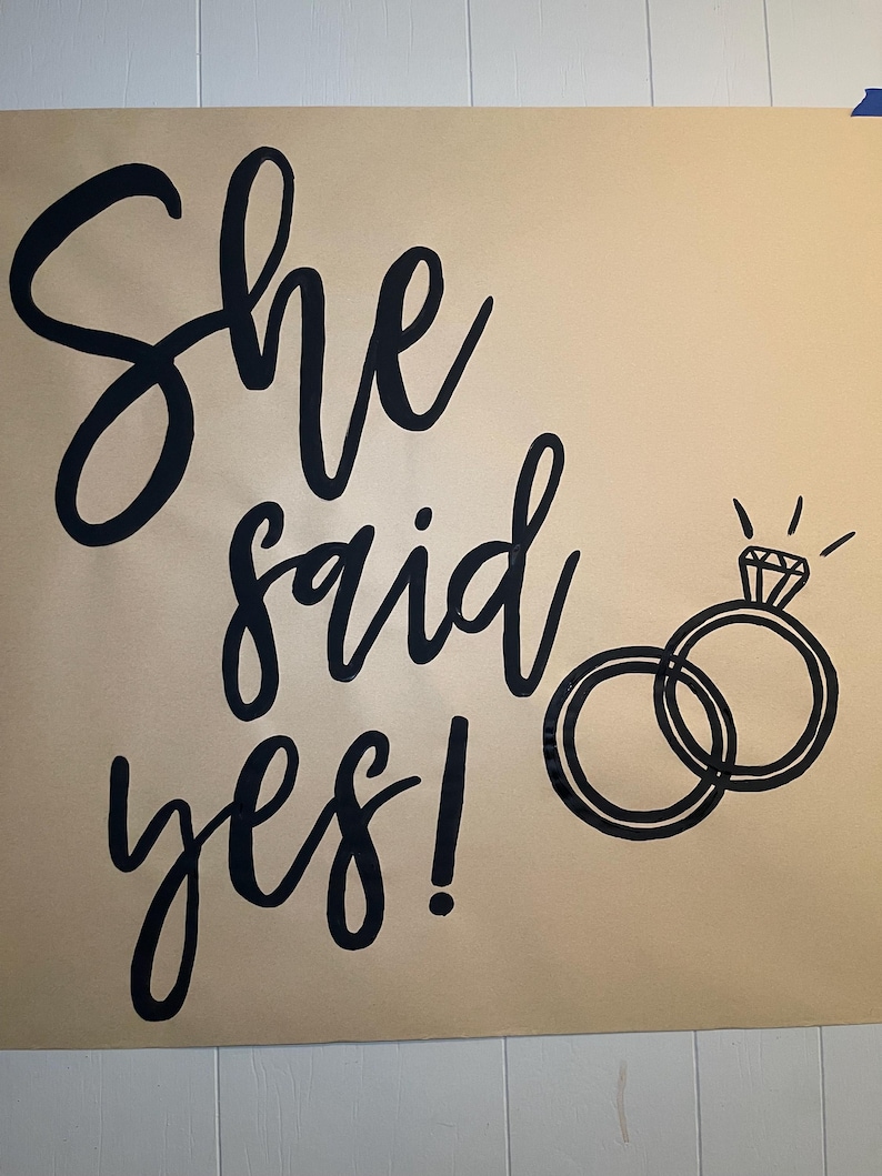 She Said Yes Banner - Etsy