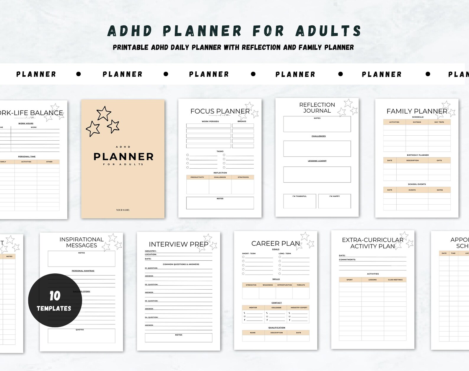 Printable Adhd Planner Adults, Family Planner, Work-life Balance ...