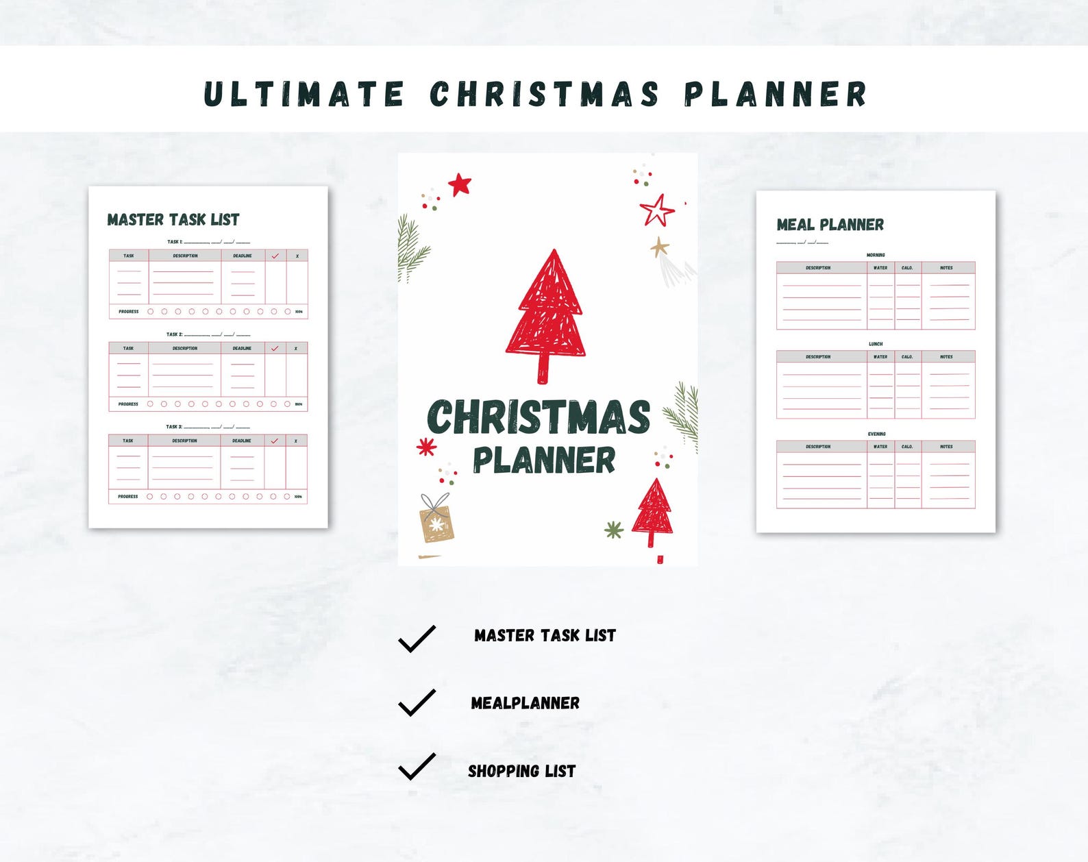 Christmas Planner, Printable, Budgetplanner, Christmas Decoration ...