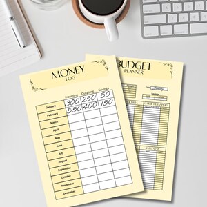 A5, A6 - Money Tracker and Budget Planner Pages, Yellow Budget Planner ...