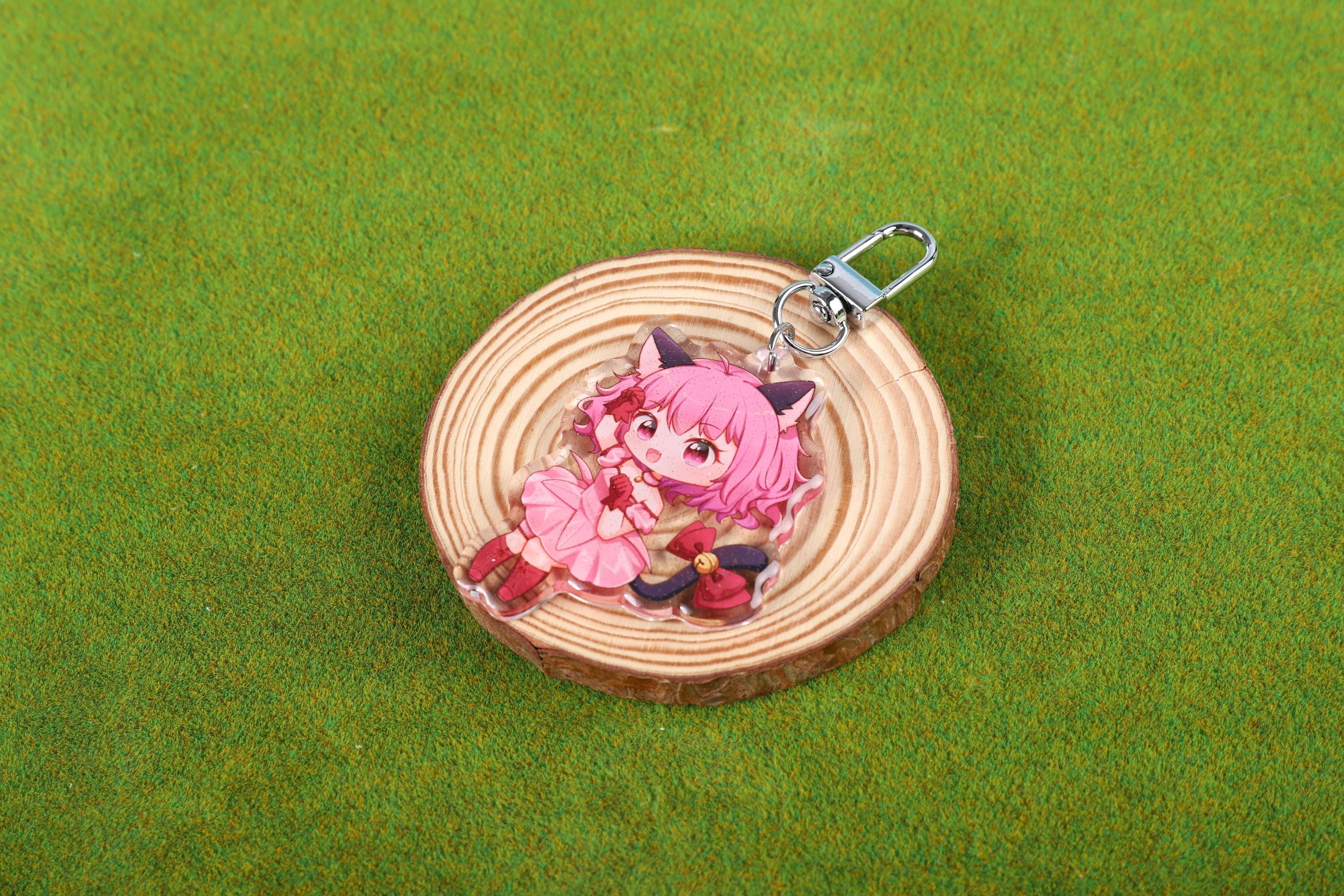 Tokyo Mew Mew Keychain Glitter - Mew Ichigo - Etsy
