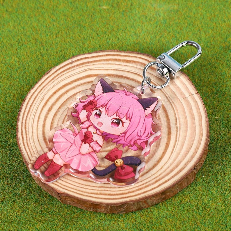 Tokyo Mew Mew Keychain Glitter - Mew Ichigo - Etsy