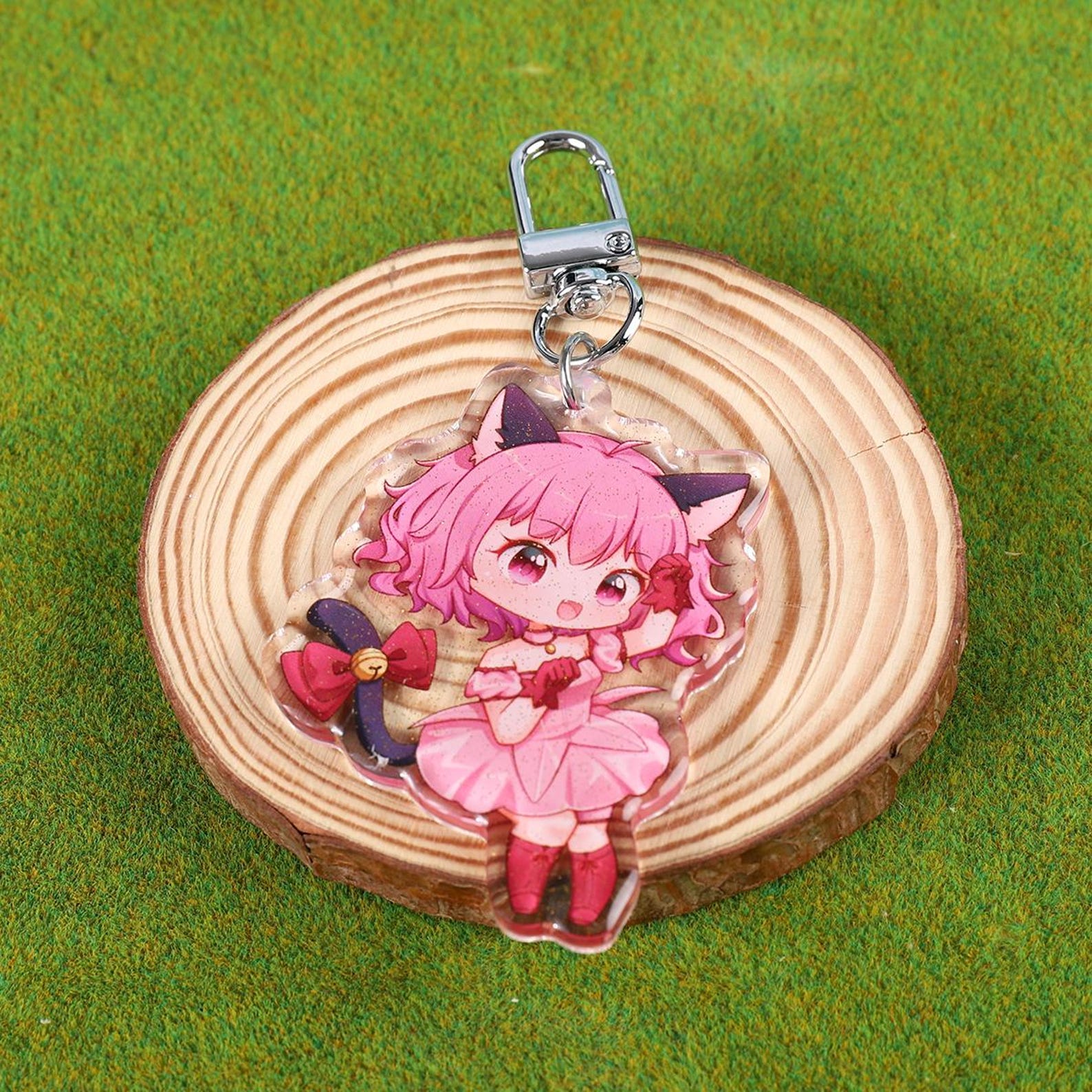 Tokyo Mew Mew Keychain Glitter - Mew Ichigo - Etsy