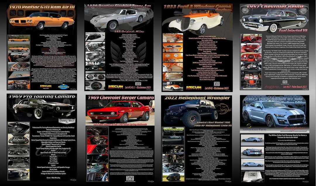 Mounted Car Showboards 18x24 - Etsy