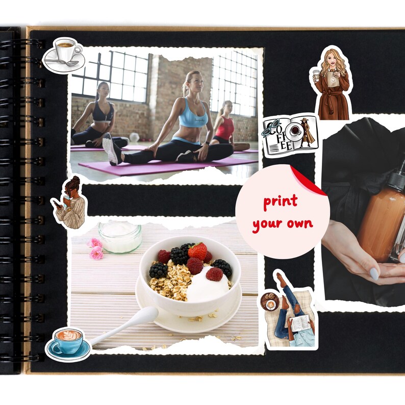 Digital Coffee Lover Sticker Sheet Png Digital Download Good Notes ...