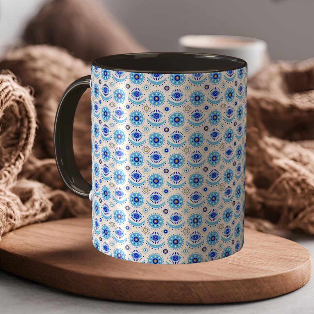 Evil Eye Mug Protection Ceramic Tea Mug Spiritual Gift Idea Bohemian ...