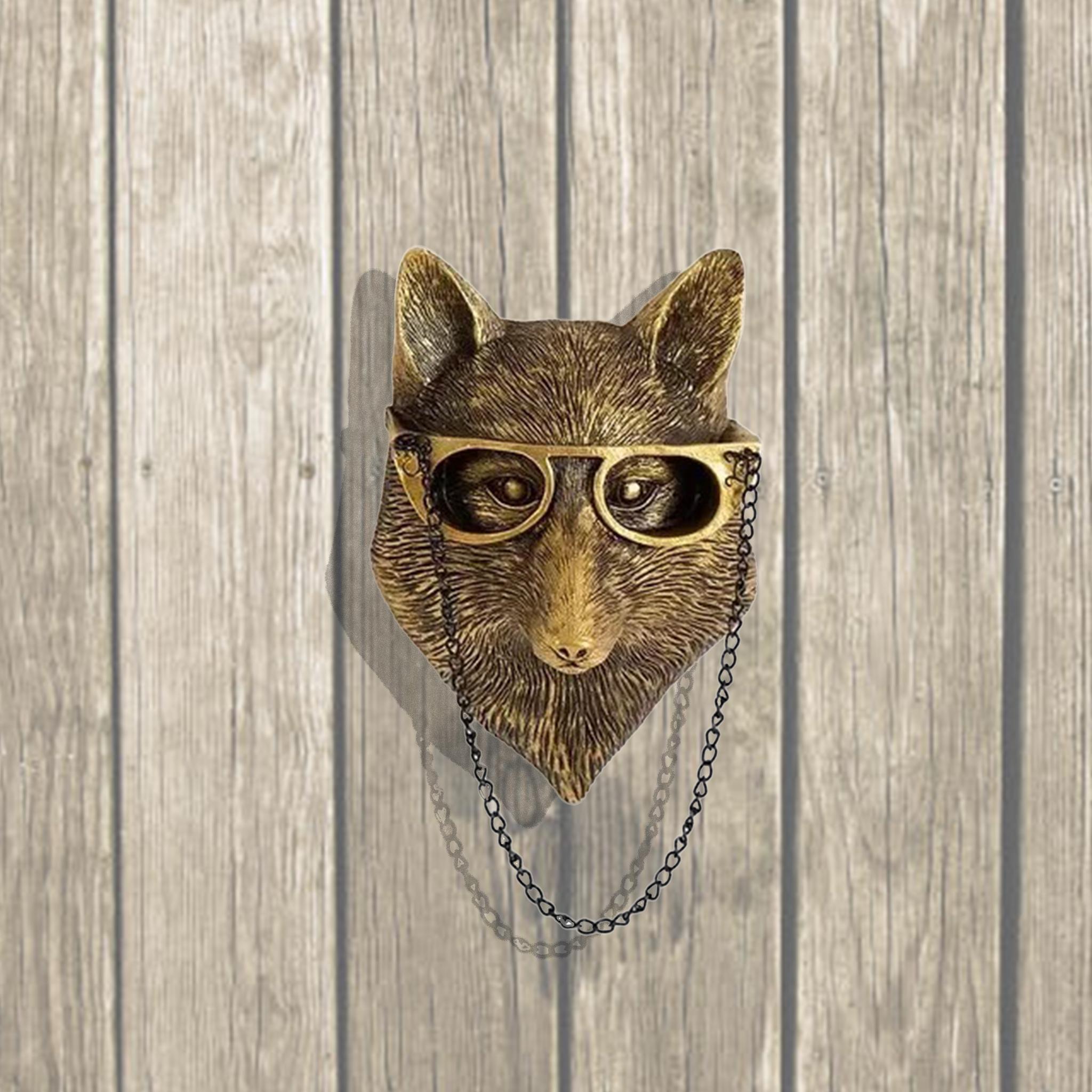 Bronze Animal Head Figurine, Animals Wall Decor, Deer Head Wall Hanging ...