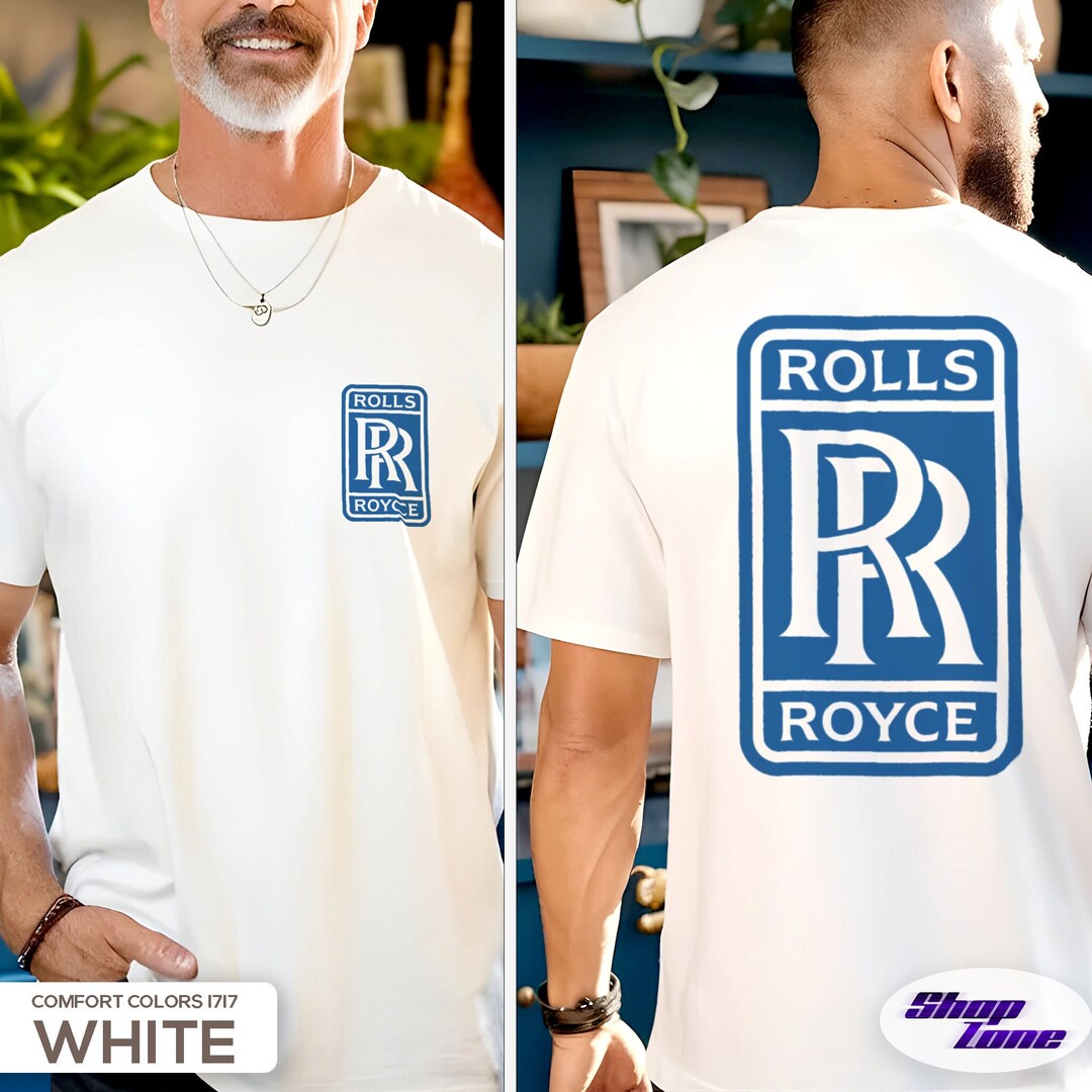 ROLLS ROYCE T-SHIRT Double Sided Logo Tee Chest Shirt Car Auto Racing ...