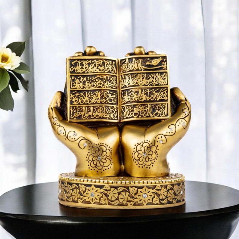 Ayatul Kursi Written Praying Hand Shape Figurine, Statue for Islamic ...