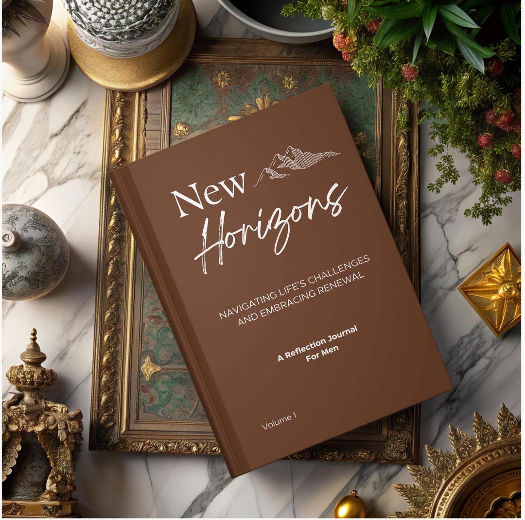 Hardcover Reflection Journal for Men, New Horizons Self-discovery Book ...