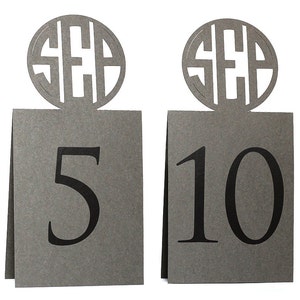 Circle Monogram Table Numbers - Etsy