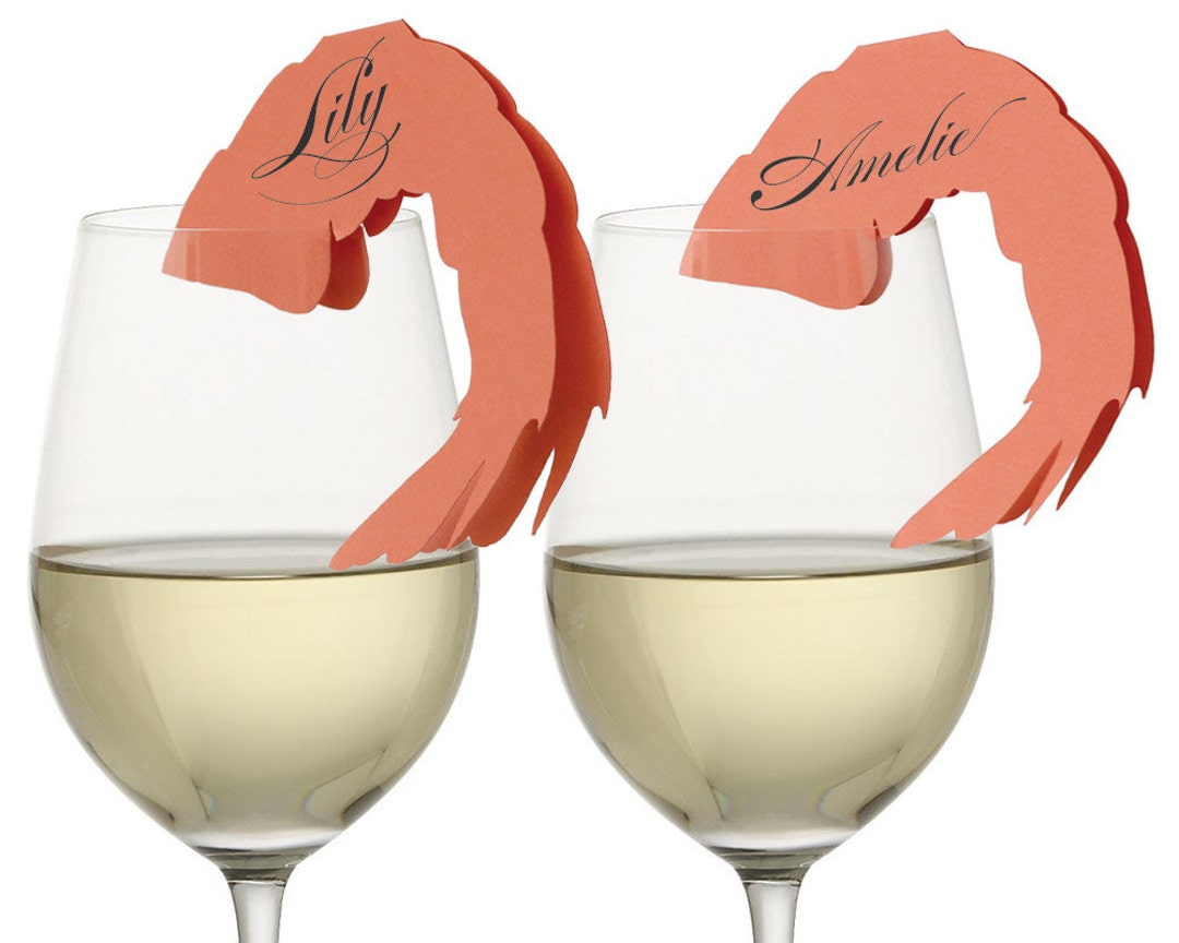 Shrimp Place Cards - Ocean, Sea, Jumbo, Cocktail, Glass - Etsy