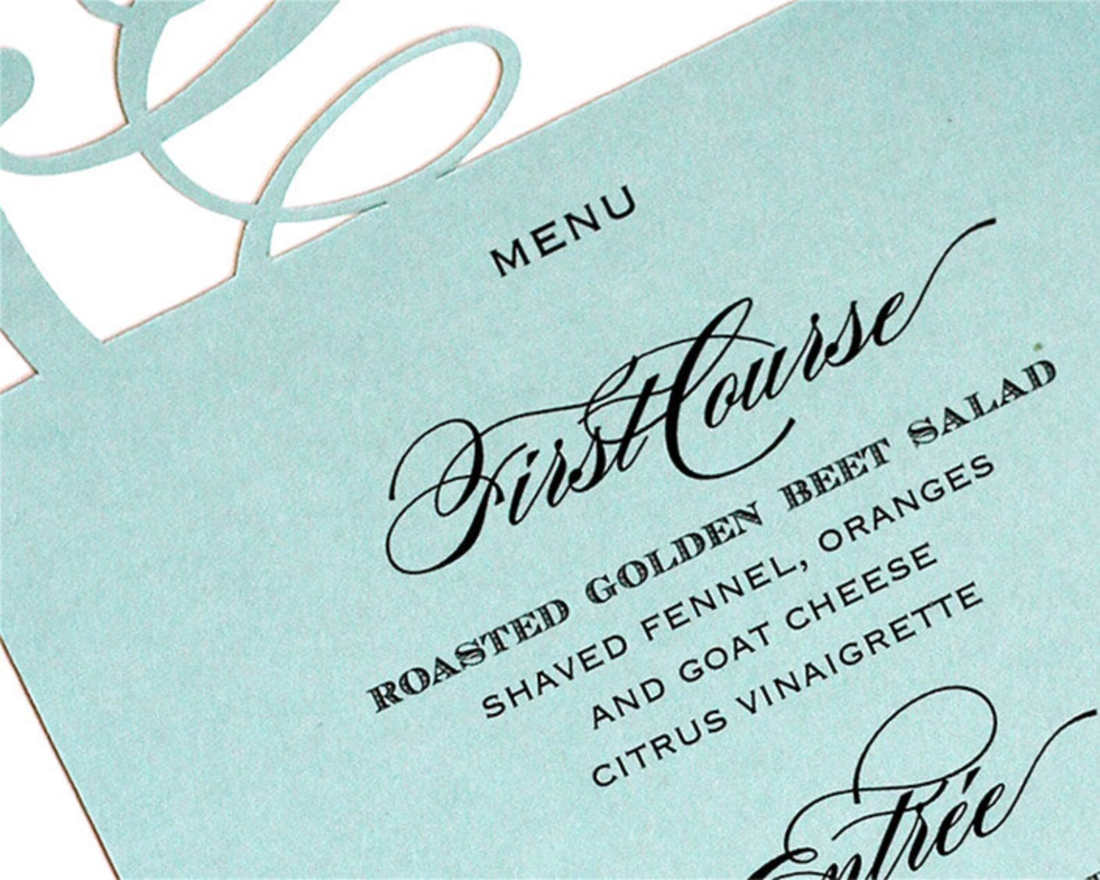 Monogram Menu Cards - Cutout Letter Table Ornamentation - Etsy