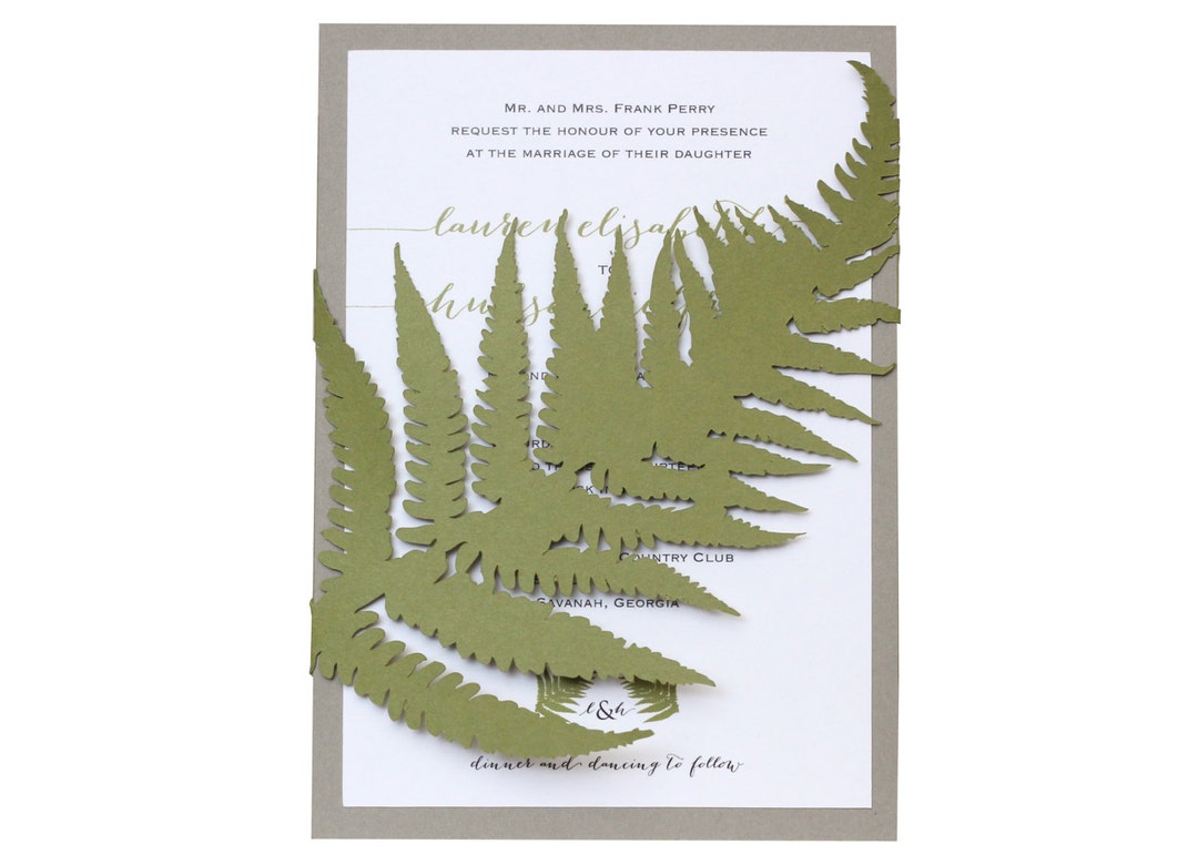 Fern Wedding Invitations - Unique, Cutout, Natural Wrap Design With ...