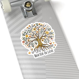 Rooted in Love Tree Sticker: Floral Heart Decal - Etsy