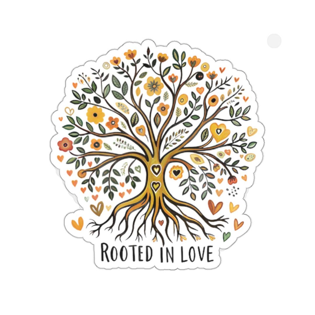 Rooted in Love Tree Sticker: Floral Heart Decal - Etsy