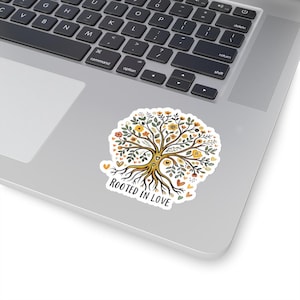 Rooted in Love Tree Sticker: Floral Heart Decal - Etsy