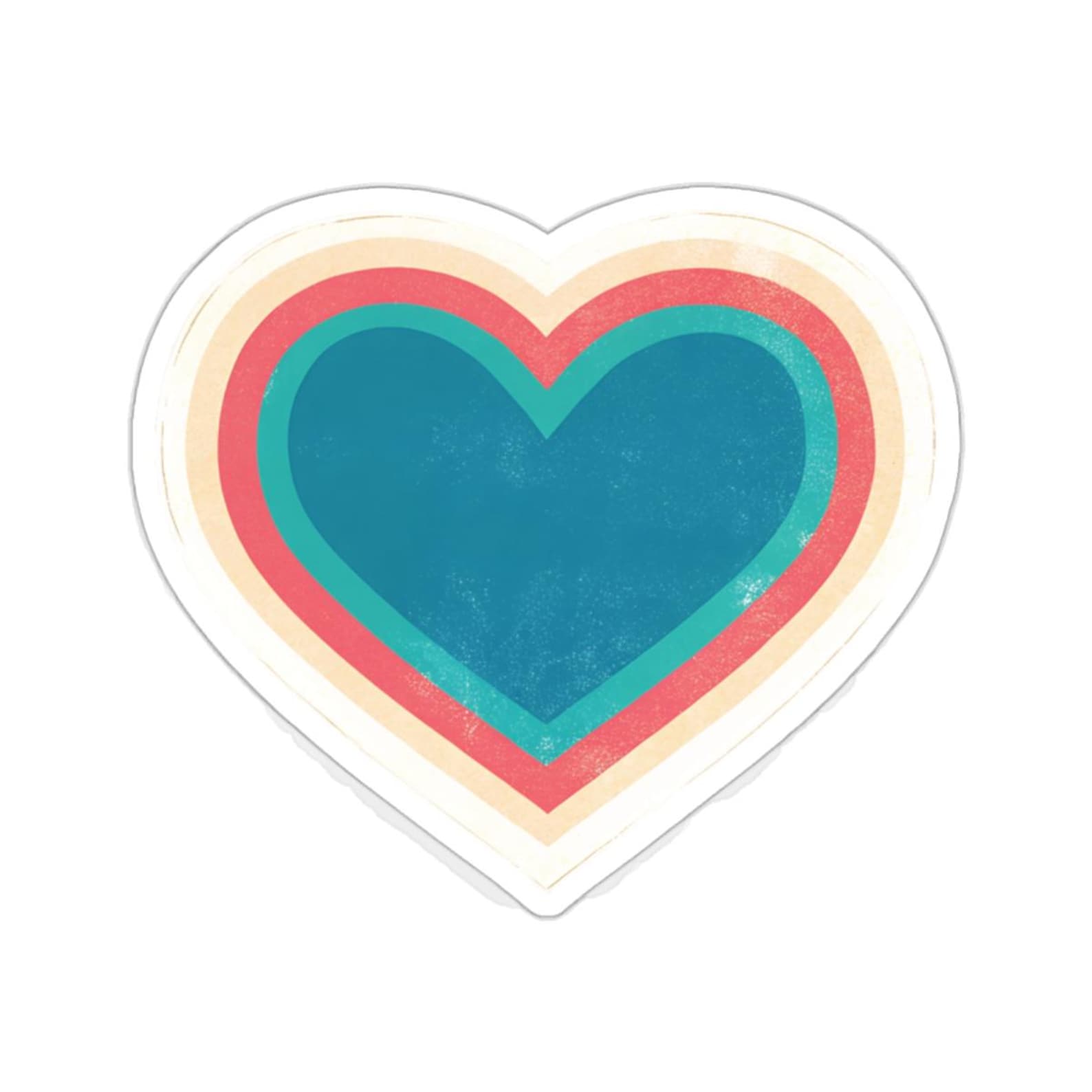 Blue Heart Kiss-cut Stickers, Adhesive Decals, Laptop Sticker, Water ...