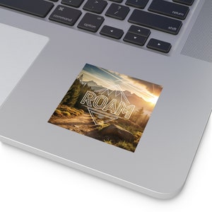 Roam Square Stickers, Outdoor Decor, Peaceful Nature Decals, Wanderlust ...