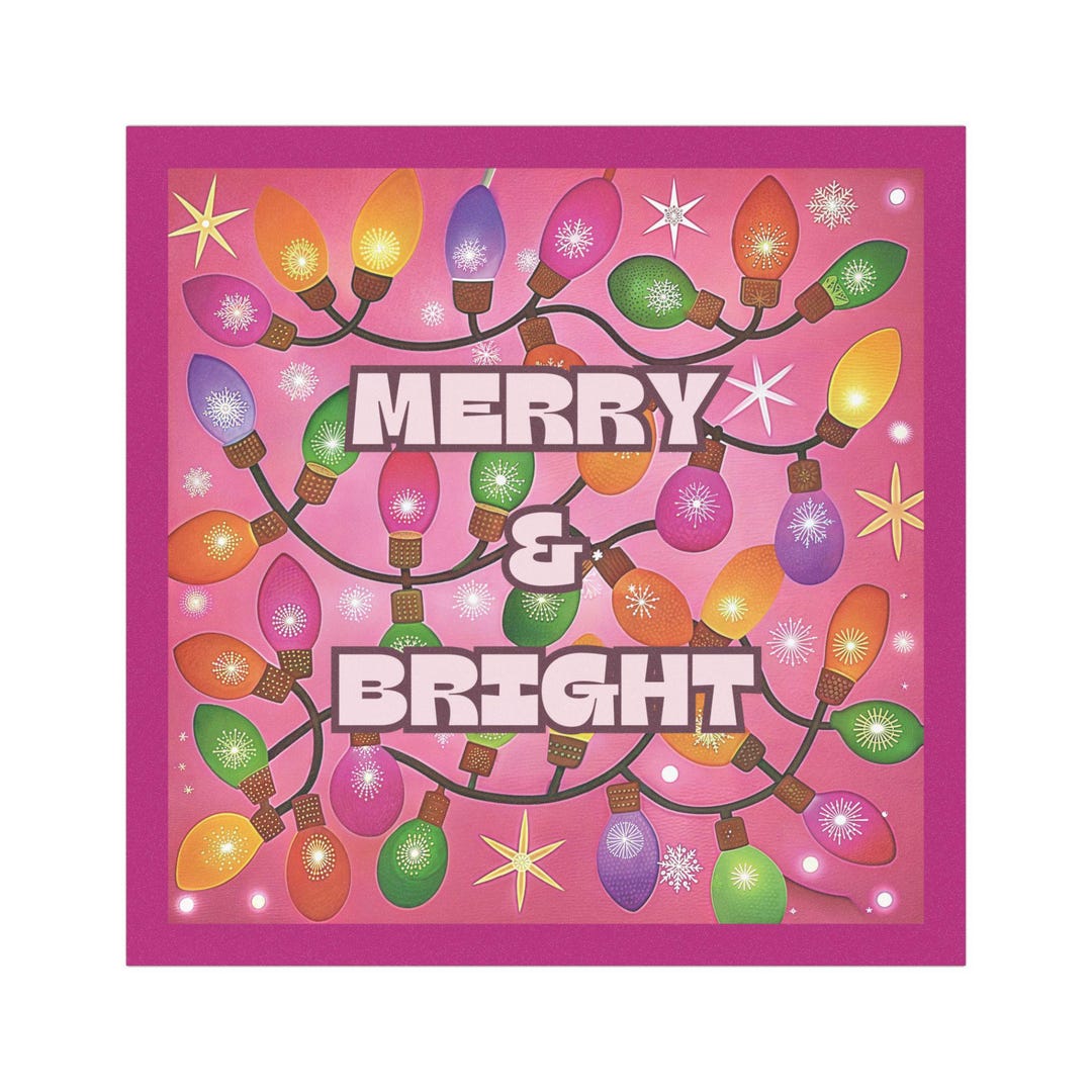 Christmas Light Car Magnets, Merry & Bright Holiday Season Magnet ...