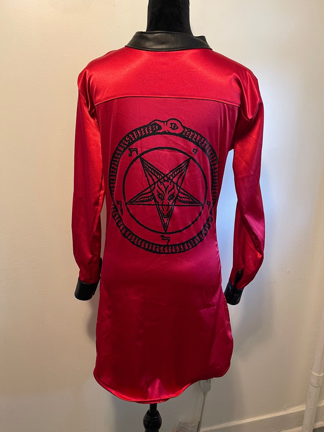 Hell Couture Red Satin Baphomet Blouse Dress - Etsy