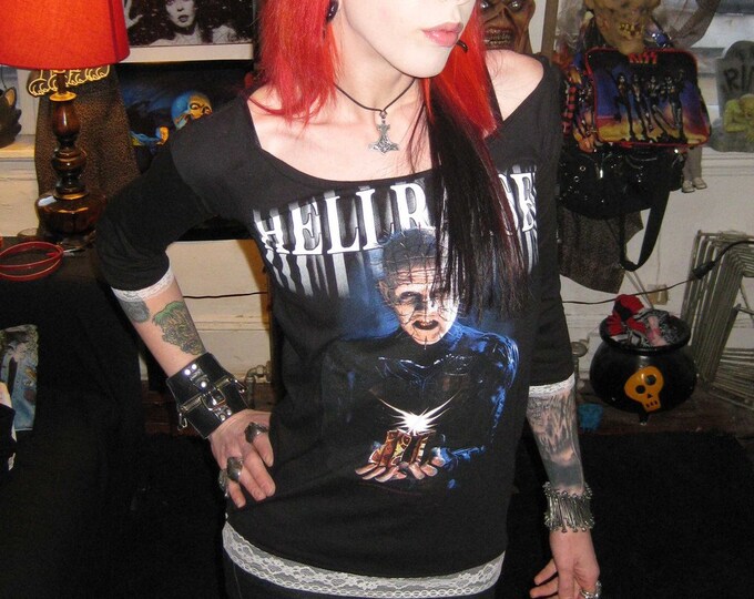 LARGE Hellraiser Lace 3/4 Sleeve Shirt Tunic Top Horror - Etsy