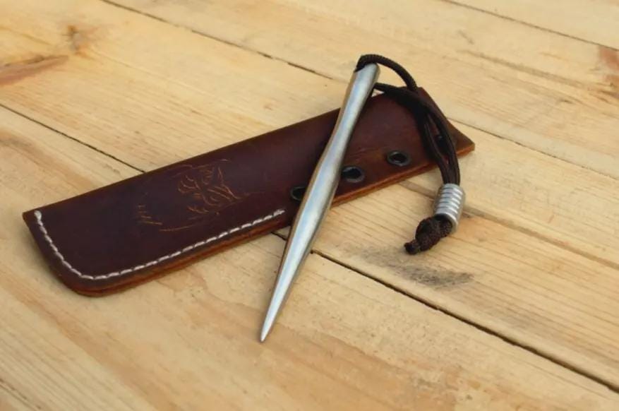 Marlin Spike Punch Pick With Leather Sheath Durable Pocket Stainless ...