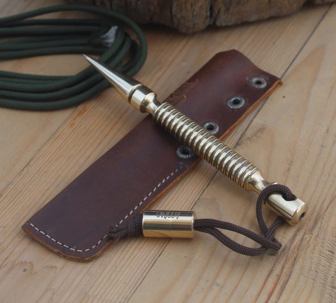 Brass Marlin Spike Edc Tool For Trekking Outdoor Enthusiasts Hiking And