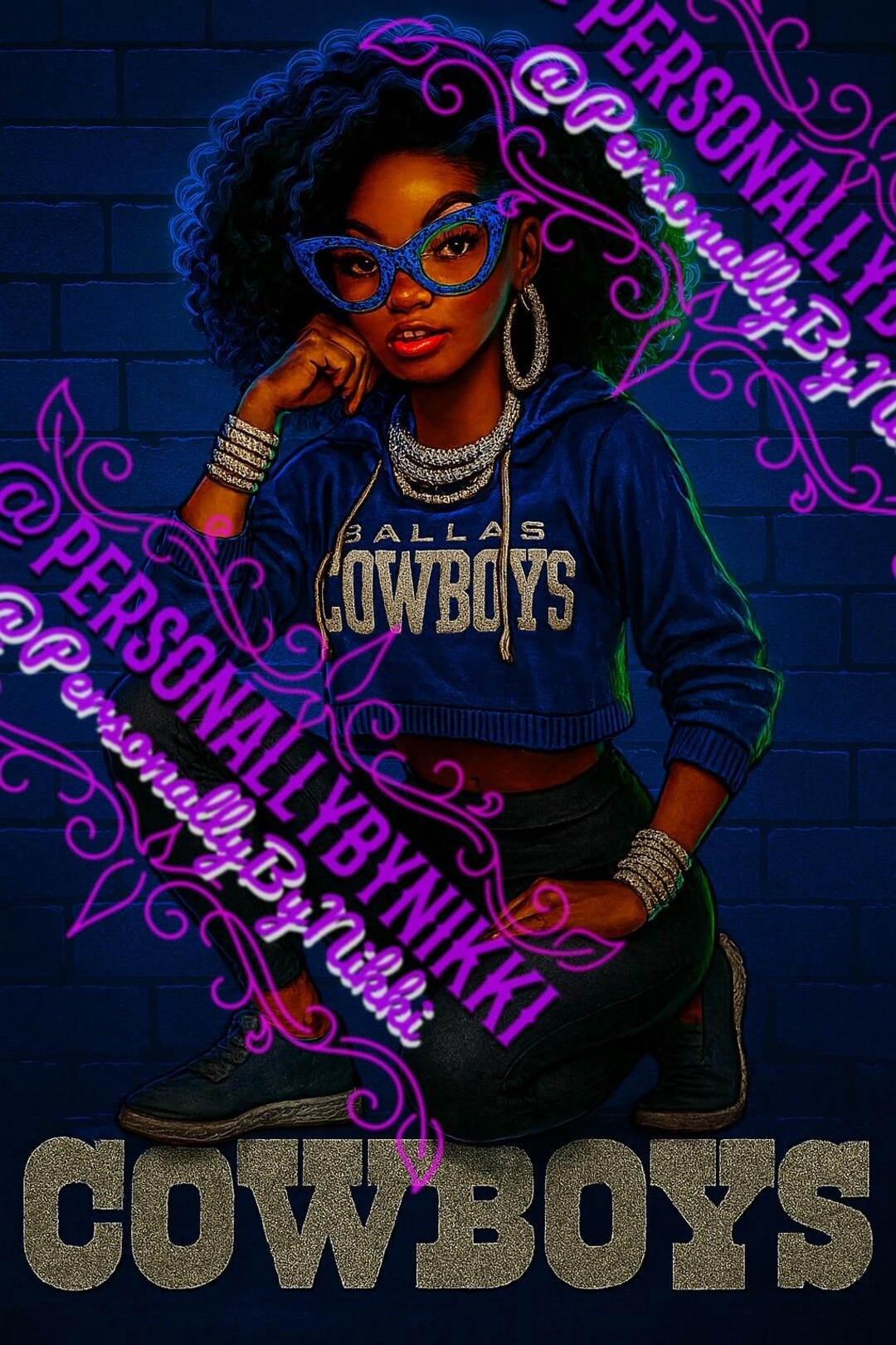 Chill Lady Cowboys - Dallas Football Girls Downloadable and Editable - Etsy