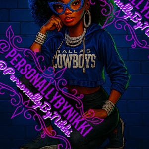 Chill Lady Cowboys - Dallas Football Girls Downloadable and Editable - Etsy