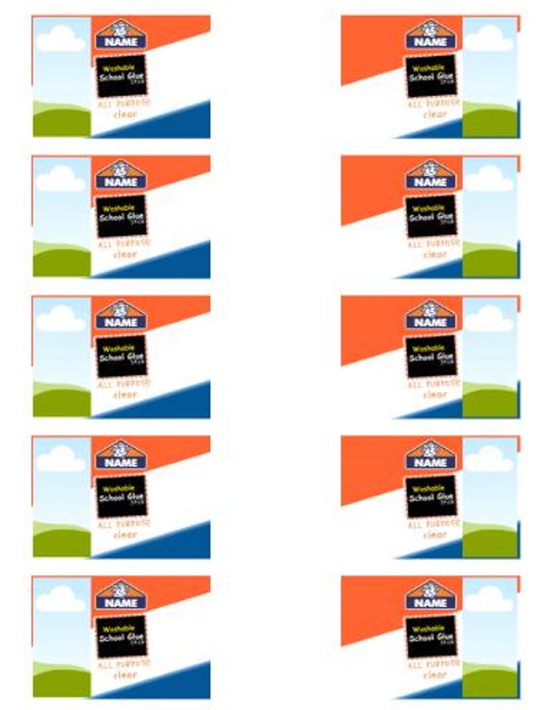 Glue Stick Template Downloadable and Editable - Etsy