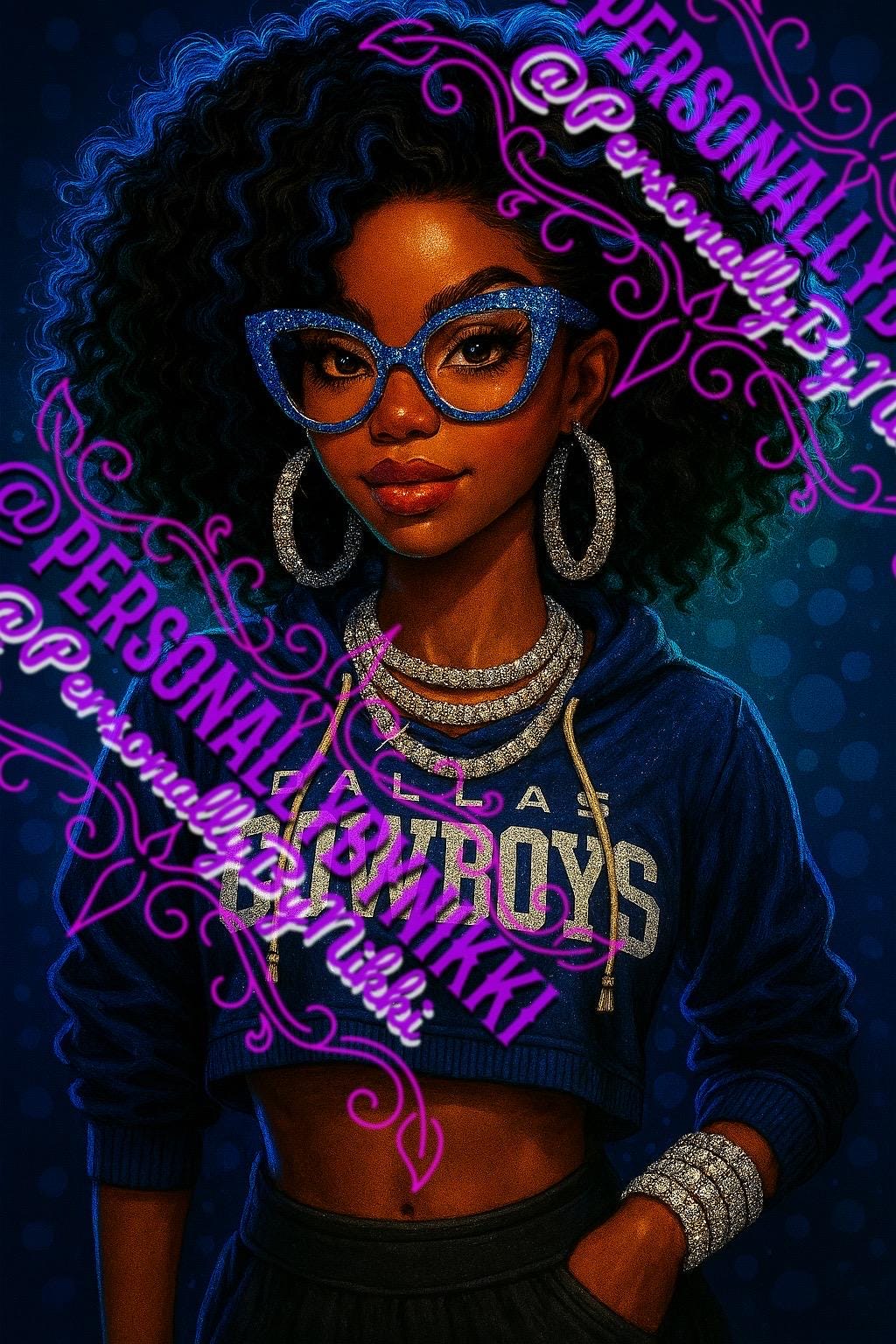 Chill Lady Cowboys - Dallas Football Girls Downloadable and Editable - Etsy