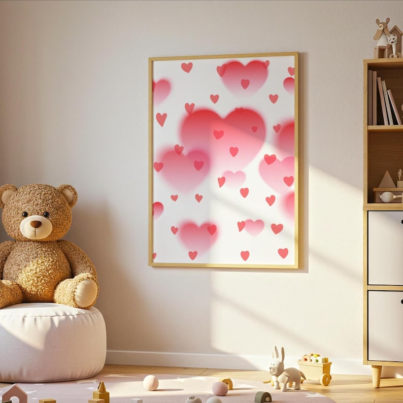 Coquette Bow Heart Prints - Set of 6 Nursery Wall Art (digital Download ...