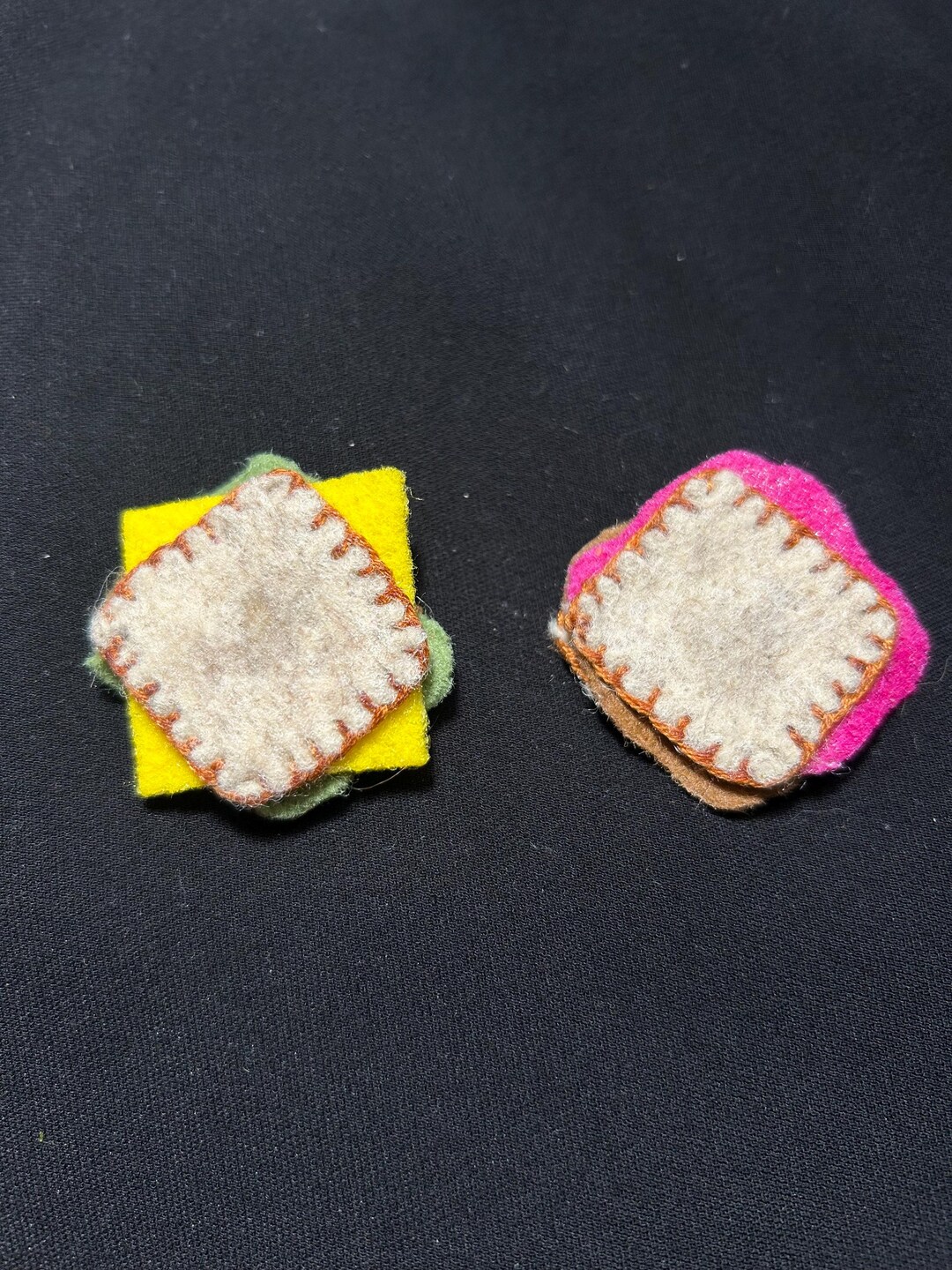 Mini Felt Sandwiches | Upcycled Embroidered Dollhouse Diorama Miniature ...