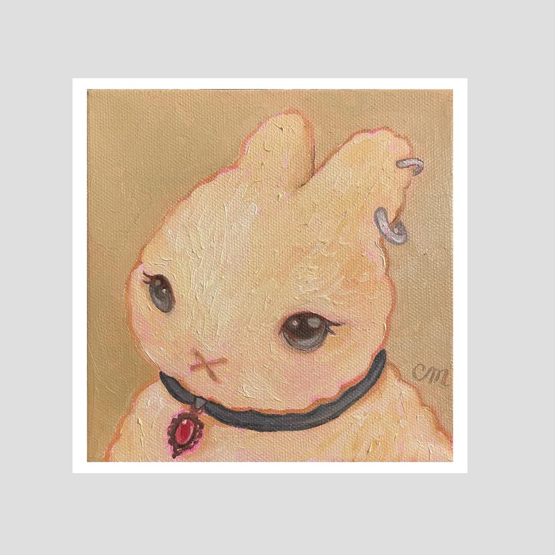 Lil Goth Bunny ~ Bunny Art Print, Cute Bunny Print, Aesthetic Bunny ...