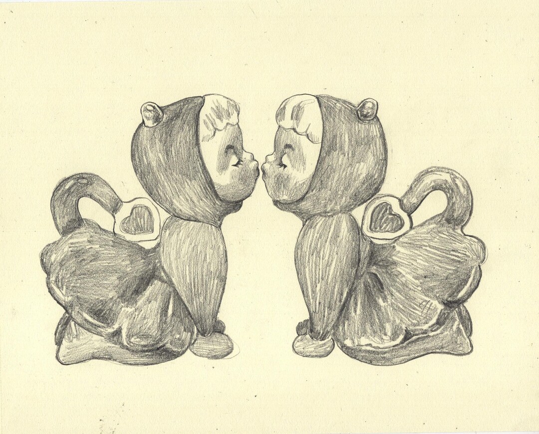 Original Graphite Drawing ~ ‘kiss’ - Etsy