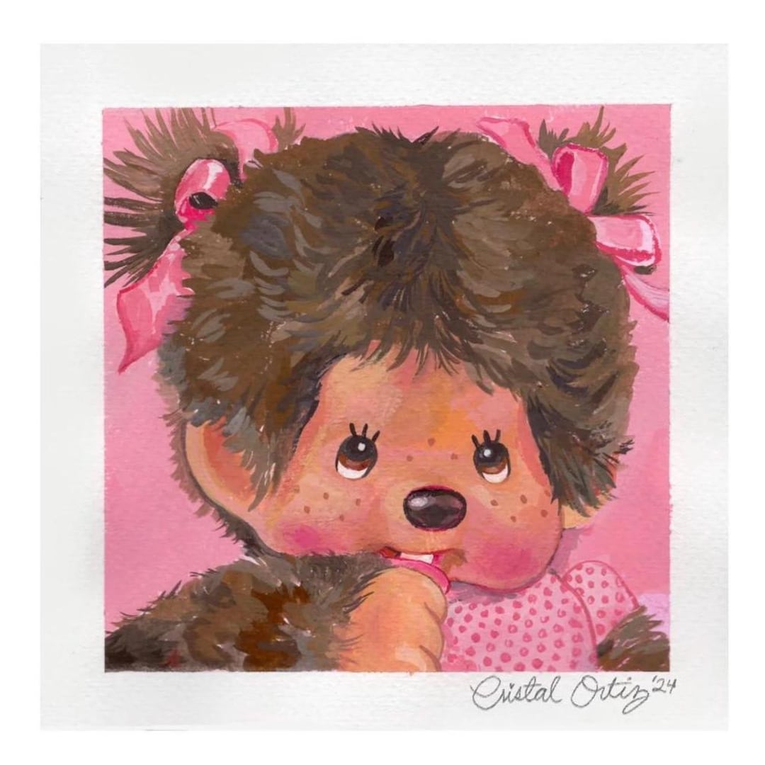 Monchhichi - Original Gouache Painting - Etsy