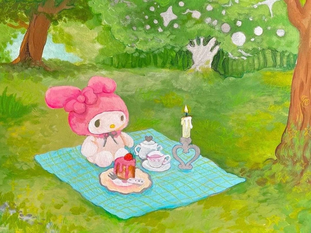 On a Picnic ~ Original Painting - Etsy