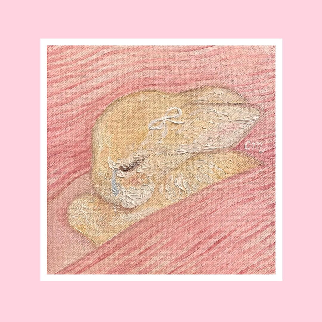 Crying Bun ~ Bunny Art Print, Cute Bunny Print, Aesthetic Bunny ...