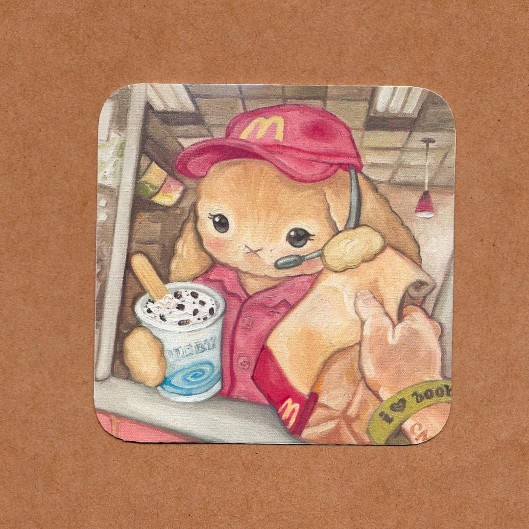 Drive Thru Bunny Sticker ~ Matte Sticker, Stationery Sticker, Art ...