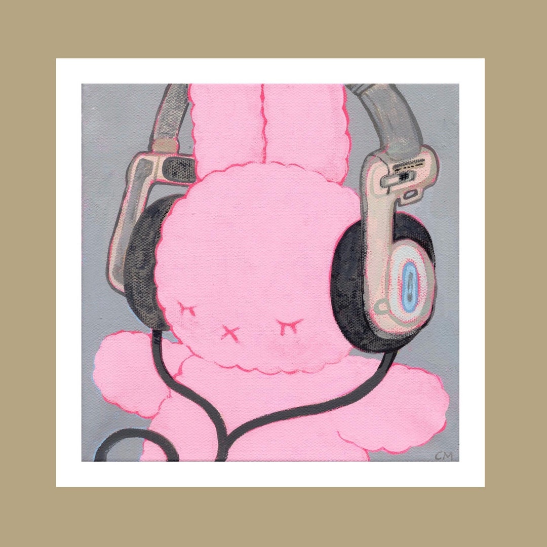 Just Vibing - Bunny Art Print, Illustration, Bunny Art, Cute Bunny Art Print, Kawaii - Etsy